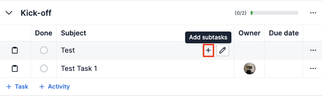 Projects: tasks and subtasks - Knowledge Base | Pipedrive